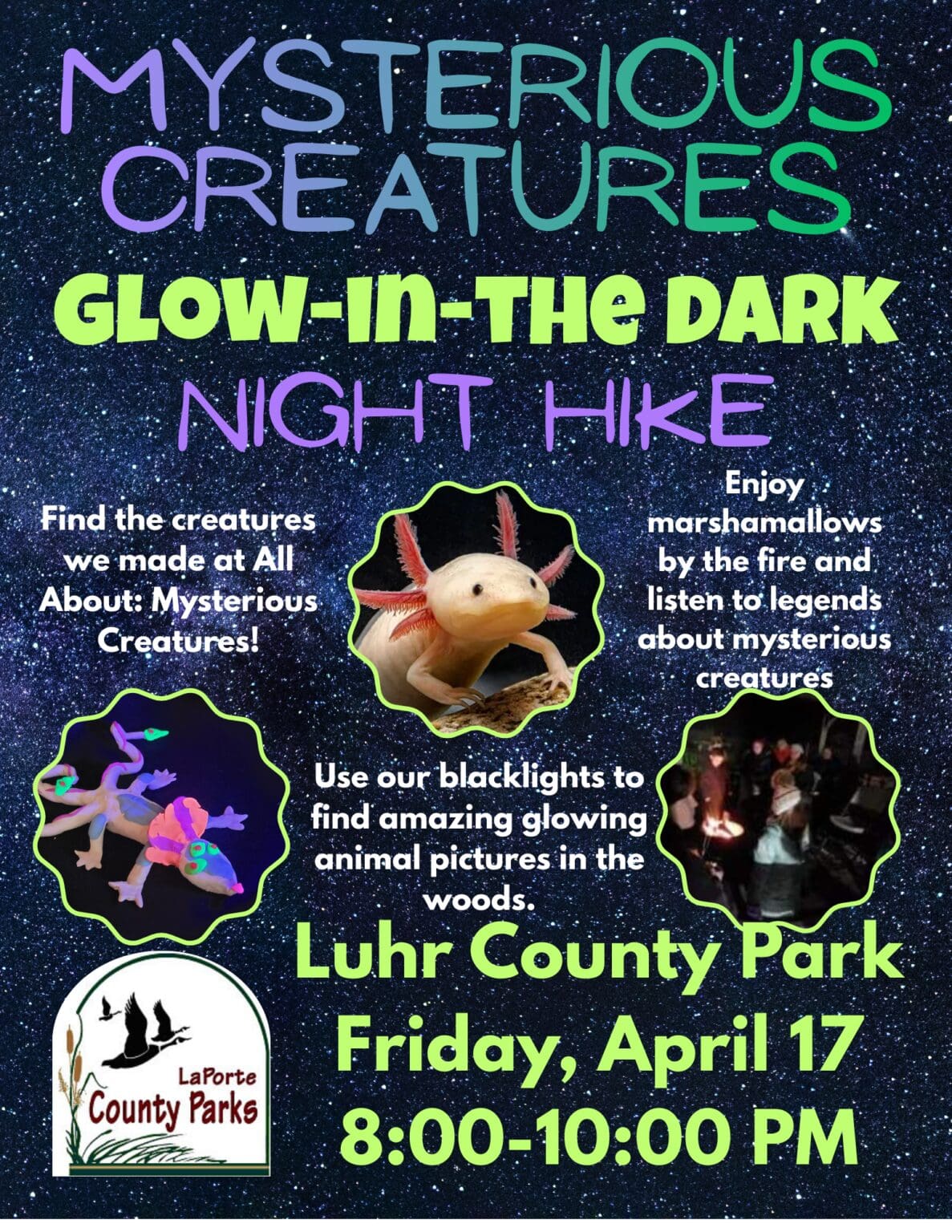 Mysterious Creatures Glow-in-the-Dark Night Hike - La Porte County ...